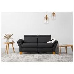 2,5-Sitzer Home Affaire "Lindgren" Sofas Gr. B/H/T: 185 cm x 84 cm x 93 cm, Luxus-Microfaser Florence, mit linksseitiger TV-Funktion motorisch-mit Kopfteilverstellung-ohne Federkern, grau (anthrazit) wahlweise mit TV-Funktion, links oder beidseitig, Kopfteilverstellung