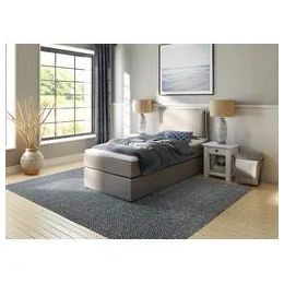 Boxspringbett Home Affaire "Lysann", grau (hellgrau), B:107cm L:215cm, Komplettbetten, Boxspringbett, 5fach verstellbares Kopfteil, in 4 Breiten, 3 Matratzenarten