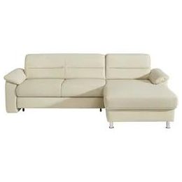 Sit & More Ecksofa SIT & MORE "Ascara L-Form" Sofas Gr. B/H/T: 251cm x 85cm x 165cm, Kunstleder SOFTLUX, Recamiere rechts, ohne Bettfunktion, beige (creme) inklusive BoxspringFederkern-Polsterung, wahlweise mit Bettfunktion