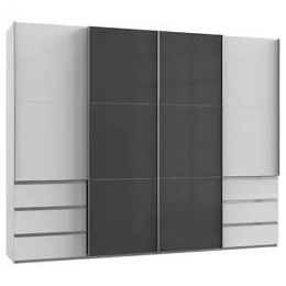 Schwebetürenschrank wimex "Level by fresh to go" Schränke Gr. B/H/T: 300cm x 236cm x 65cm, 4 St., weiß (weiß/grauglas) mit Glastüren und Synchronöffnung