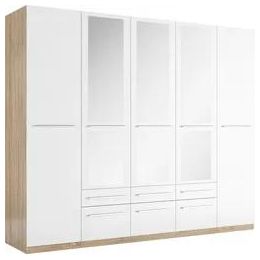 Drehtürenschrank Priess "Barcelona" Schränke Gr. B/H/T: 230 cm x 193 cm x 54 cm, mit Spiegel, ohne Beleuchtung, 5 St., weiß (struktureichefarben hell, weiß) in vielen Farben und Ausführungen