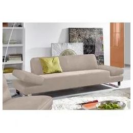 2-Sitzer W.Schillig "taboo" Sofas Gr. B/H/T: 202cm x 76cm x 101cm, Stoff S37, mit Armlehnenverstellung, beige (sahara s37) mit Übertiefe, inklusive Armlehnenverstellung