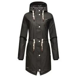 Regenjacke Navahoo "Flower of Ocean" Gr. M (38), schwarz Damen Jacken modischer Outdoor Regenmantel