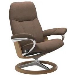 Relaxsessel stressless "Consul", braun (schwarz beige q2 faron), B:91cm H:102cm T:79cm, Leder BATICK: BATICK ist ein leicht korrigiertes, durchgefärbtes und genarbtes Möbelleder, bei dem die meisten Unebenheiten und Spuren in der Regel entfernt wurden., Leder PALOMA: PALOMA ist ein durchgefärbtes Semianilin-Möbelleder mit natürlicher Narbung., ROHLEDER Stoff Q2 FARON: Ein fester zuverlässiger Bouc