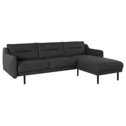 Ecksofa Andas "Nordfyn L-Form" Sofas Gr. B/H/T: 239cm x 81cm x 166cm, NaturLEDER, Recamiere rechts, schwarz edles Design in 3 Bezugsqualitäten, by Morten Georgsen