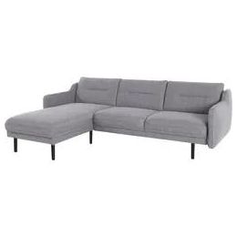 Ecksofa Andas "Nordfyn L-Form" Sofas Gr. B/H/T: 239cm x 81cm x 166cm, Struktur weich, Recamiere links, grau (anthrazit) edles Design in 3 Bezugsqualitäten, by Morten Georgsen