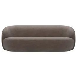 3-Sitzer LeGer Home by Lena Gercke "Effie" Sofas Gr. B/H/T: 215 cm x 76 cm x 92 cm, Flachgewebe, beige (liver) in einer einzigartigen runden Form, komfortables Sitzen