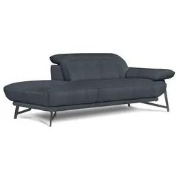 Ottomane Egoitaliano "Anais, Designsofa mit hohem Sitzkomfort, Designfuß" Sofas Gr. B/H/T: 179cm x 74cm x 106cm, Luxus-Microfaser, Ottomane links, Armlehne rechts, grau (dunkelgrau) Solitärmöbel als Blickfang, inkl. verstellbarer Kopfstützen