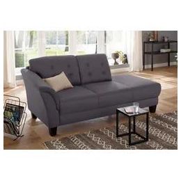 Recamiere Home Affaire "Trondheim", grau (anthrazit), B:197cm H:89cm T:90cm, Luxus-Microfaser (90% Polyester, 10% Polyamid);Struktur fein (100% Polyester);Flachgewebe (100% Polyester), Sofas, Longchair, freistehend, mit Federkern, Knopfheftung im Rücken, Füße Buche