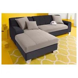 Ecksofa Inosign "Turah incl. Zierkissen, moderne Steppung, auch in Leder" Sofas Gr. B/H/T: 239cm x 75cm x 82cm, Kunstleder SOFTLUX-Struktur, Recamiere links, mit Bettfunktion, braun (dunkelbraun/beige) wahlweise mit Bettfunktion, Schlafsofa, BTH: 23915275 cm, L-Form