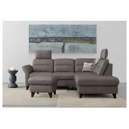 Sit & More Ecksofa SIT & MORE "Mellum L-Form", grau (anthrazit), B:253cm H:87cm T:212cm, 100% Polyester, Sofas, Federkern, wahlweise mit Bettfunktion, Stauraum und Armteilfunktion