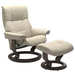 Relaxsessel stressless "Mayfair" Sessel Gr. Leder BATICK, Classic Base Wenge, Relaxfunktion-Drehfunktion-PlusTMSystem-Gleitsystem, B/H/T: 75cm x 99cm x 73cm, beige (cream batick) mit Hocker, Classic Base, Größe S, M & L, Gestell Wenge