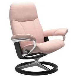 Relaxsessel stressless "Consul", pink (light pink q2 faron), B:82cm H:102cm T:72cm, Leder BATICK: BATICK ist ein leicht korrigiertes, durchgefärbtes und genarbtes Möbelleder, bei dem die meisten Unebenheiten und Spuren in der Regel entfernt wurden., Leder PALOMA: PALOMA ist ein durchgefärbtes Semianilin-Möbelleder mit natürlicher Narbung., ROHLEDER Stoff Q2 FARON: Ein fester zuverlässiger Bouclu00