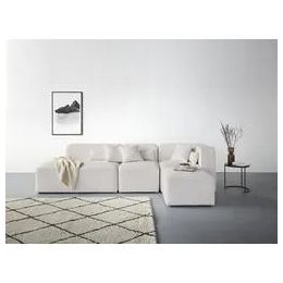 Ecksofa Andas "Sundstrup L-Form" Sofas Gr. B/H/T: 303 cm x 76,5 cm x 93 cm, Bouclé, Recamiere links, beige (natur) Modulserie, individuelle Zusammenstellung