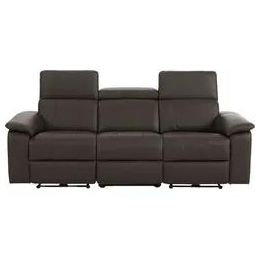 3-Sitzer Home Affaire "Binado" Sofas Gr. B/T: 211cm x 99cm, Kunstleder, mit motorischer Relaxfunktion-mit USB-Anschluss, braun mit manueller oder elektrischer Relaxfunktion USB-Anschluss