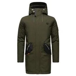 Wintermantel STONE HARBOUR "Ragaan" Gr. XL (54), grün (olivgrün) Herren Mäntel modischer Winterparka mit Teddyfell Futter