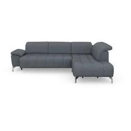 Sit & More Ecksofa SIT & MORE "Cool L-Form" Sofas Gr. B/H/T: 272cm x 79cm x 220cm, Chenille, Ottomane rechts, mit Kopfteilverstellung-mit Vorziehsitz motorisch, blau (blaugrau) wahlweise mit Kopfteilverstellung und Vorziehsitz, motorisch