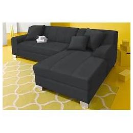 Ecksofa Inosign "Turah incl. Zierkissen, moderne Steppung, auch in Leder" Sofas Gr. B/H/T: 239 cm x 75 cm x 82 cm, NaturLEDER, Recamiere rechts, ohne Bettfunktion, schwarz wahlweise mit Bettfunktion, Schlafsofa, BTH: 23915275 cm, L-Form