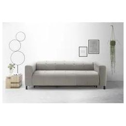 Schlafsofa Places of Style "Termini ; als Dauerschläfer geeignet durch hochwertigen Faltbeschlag" Sofas Gr. B/H/T: 190 cm x 69 cm x 104 cm, Samtvelours, Breite 190cm, Standard PUR Schaum RG-35, silberfarben (silber) drei Breiten und 3 Matratzenausführungen, belastbar 200 bis 270 kg