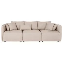 3-Sitzer Andas "Nöre" Sofas Gr. B/H/T: 262cm x 74cm x 90cm, Struktur, beige 3 Teile, in vielen Bezugsqualitäten und Farben s. auch "Nöre"