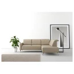 Sit & More Ecksofa SIT & MORE "Bailando L-Form" Sofas Gr. B/H/T: 249cm x 84cm x 205cm, Luxus-Microfaser mit Prägung, Ottomane rechts, ohne Kopfteilverstellung-ohne Vorziehsitz, beige wahlweise mit Kopfteilverstellung und Vorziehsitz, motorisch