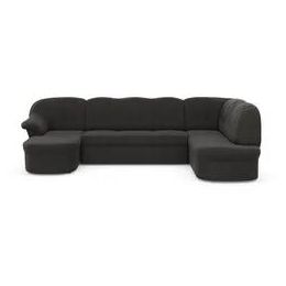 Wohnlandschaft DOMO collection "Pegnitz U-Form" Sofas Gr. B/H/T: 292 cm x 82 cm x 180 cm, Feinstruktur, Recamiere links, ohne Bettfunktion, braun (espresso) wahlweise mit Bettfunktion