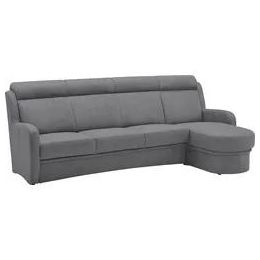 Ecksofa VILLA BECK "Varese L-Form" Sofas Gr. B/H/T: 256cm x 102cm x 83cm, Microfaser, Longchair rechts, mit Bettkasten, grau (09 anthrazit) Kopfteilverstellung, wahlweise mit Sitzvorzug, in Sitzhöhe 49 cm