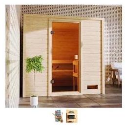 Welltime Sauna "Ricky" Saunen ohne Ofen Gr. ohne Ofen, beige (naturbelassen)