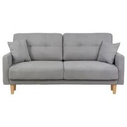 2-Sitzer Home Affaire "Triplo" Sofas Gr. B/H/T: 165cm x 89cm x 100cm, Luxus-Microfaser weich, grau (hellgrau) mit Steppung im Rückenbereich, incl. Zierkissen, BTH: 16510089 cm