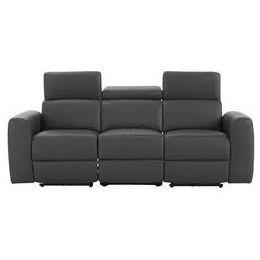 3-Sitzer Home Affaire "Sentrano" Sofas Gr. B/H/T: 209cm x 82cm x 98cm, NaturLEDER-Kunstleder, mit motorischer Relaxfunktion-mit USB-Anschluss, grau auch mit elektrischer Funktion USB-Anschluß, in 4 Bezugsvarianten