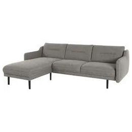 Ecksofa Andas "Nordfyn L-Form" Sofas Gr. B/H/T: 239cm x 81cm x 166cm, Struktur weich, Recamiere links, grau (hellgrau) edles Design in 3 Bezugsqualitäten, by Morten Georgsen