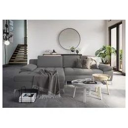 Sit & More Ecksofa SIT&MORE "Latigo L-Form" Sofas Gr. B/T: 290 cm x 163 cm, Struktur, mega-Recamiere links, ohne Bettfunktion-ohne Bettkasten, grau mit Mega-Recamiere, wahlweise Bettfunktion und Bettkasten