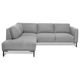 Ecksofa OTTO products "Fillin, L-Form" Sofas Gr. B/H/T: 247cm x 82cm x 205cm, Chenille, Ottomane links, grau (light grey) Struktur hergestellt aus recycelten PET-Flaschen und im Leinen-Mix