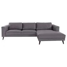 Ecksofa Inosign "Lumber Jack, L-Form" Sofas Gr. B/H/T: 280cm x 85cm x 167cm, Velours, Recamiere rechts, ohne Schlaffunktion und Bettkasten, grau in moderner Optik