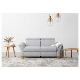 2,5-Sitzer Home Affaire "Lindgren" Sofas Gr. B/H/T: 185 cm x 84 cm x 93 cm, Struktur, mit beidseitiger TV-Funktion motorisch-mit Kopfteilverstellung-mit Federkern, silberfarben (silber) wahlweise mit TV-Funktion, links oder beidseitig, Kopfteilverstellung