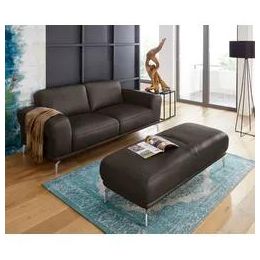 2-Sitzer W.Schillig "montanaa" Sofas Gr. B/H/T: 192 cm x 78 cm x 94 cm, Longlife Xtra-Leder Z59, braun (braun z59) mit Metallfüßen in Chrom glänzend, Breite 192 cm