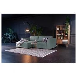 Ecksofa Tom Tailor HOME "HEAVEN STYLE S" Sofas Gr. B/H/T: 242cm x 85cm x 162cm, Struktur grob TCU, Recamiere links, ohne Bettfunktion-ohne Bettkasten-Metallfuß, blau (smokey tcu 36) aus der COLORS COLLECTION, wahlweise mit Bettfunktion & Bettkasten