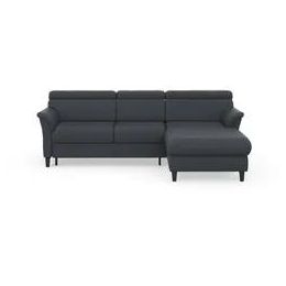 Sit & More Ecksofa SIT & MORE "Marano L-Form", grau (dunkelgrau), B:257cm T:166cm, 98% Polyester, 2% Polyamid, Sofas, inklusive Kopfteilverstellung, wahlweise mit Bettfunktion, Bettkasten