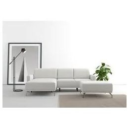 Sit & More Ecksofa SIT & MORE "Bailando L-Form", grau (hellgrau), B:251cm H:84cm T:163cm, Sofas, wahlweise mit Kopfteilverstellung und Vorziehsitz, motorisch