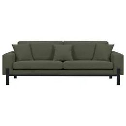 3-Sitzer OTTO products "Ennis" Sofas Gr. B/H/T: 237cm x 86cm x 88cm, Struktur fein recycelt, grün Verschiedene Bezugsqualitäten: Baumwolle, recyceltes Polyester