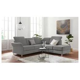 Sit & More Ecksofa SIT & MORE "Darwin L-Form" Sofas Gr. B/T: 249cm x 221cm, Luxus-Microfaser Euphoria, Ottomane rechts, mit Kopfteilverstellung-mit Bettfunktion-mit Stauraum, grau inklusive Federkern, wahlweise mit Kopfteilverstellung, Bettfunktion