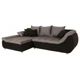 Ecksofa Inosign "Imola L-Form" Sofas Gr. B/H/T: 270cm x 90cm x 104cm, Microfaser PRIMABELLE-Luxus-Microfaser ALCAZAR, Recamiere links, schwarz (schwarz, grau) mit Bettfunktion