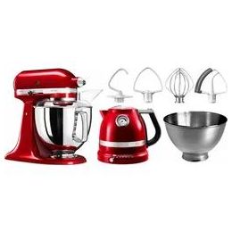 KitchenAid Küchenmaschine "5KSM175PSECA LIEBESAPFEL-ROT" Küchenmaschinen Gratis Wasserkocher, 2. Schüssel, Flexirührer (Wert ca. 347,-UVP) rot (liebesapfel-rot)