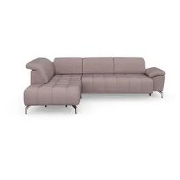 Sit & More Ecksofa SIT & MORE "Cool L-Form" Sofas Gr. B/H/T: 272cm x 79cm x 220cm, Chenille, Ottomane links, mit Kopfteilverstellung-mit Vorziehsitz motorisch, rosa (rose) wahlweise mit Kopfteilverstellung und Vorziehsitz, motorisch