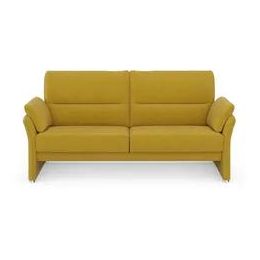 2-Sitzer DOMO collection "Pina" Sofas Gr. B/H/T: 199cm x 95cm x 88cm, Microfaser hochflorig, Mit Federkern, gelb (senf) mit Federkern, Breite 199cm