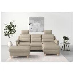 Sit & More Ecksofa SIT & MORE "Farö L-Form" Sofas Gr. B/H/T: 234cm x 90cm x 168cm, Microfaser, Recamiere rechts, ohne Bettfunktion-ohne Bettkasten, beige inklusive Federkern, wahlweise mit Bettfunktion und Bettkasten