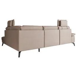 Ecksofa Alina Sofas Gr. B/H/T: 243cm x 118cm x 210cm, Struktur GBA, Ottomane rechts, ohne Funktion, beige (beige gba 2) inkl. Kopfstützen, wahlweise mit Relaxfunktion, Breite: 243 cm