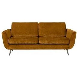 2,5-Sitzer furninova "Smile" Sofas Gr. B/H/T: 197cm x 85cm x 93cm, Velours, ohne Bettfunktion, gelb (mustard) im skandinavischen Design