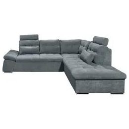 Ecksofa ED EXCITING DESIGN "Nalo L-Form", grau (anthrazit), B:260cm H:103cm T:219cm, 95% Polyester, 5% Nylon, Sofas, mit Bettfunktion, Bettkasten, Kopfstützen, Nierenkissen etc.