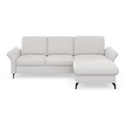 Ecksofa Places of Style "Calando L-Form" Sofas Gr. B/H/T: 258 cm x 91 cm x 165 cm, Soft clean, mega-Recamiere rechts, ohne Bettfunktion-ohne Bettkasten-ohne Armteilverstellung, silberfarben (silber) wahlweise mit Bettfunktion, Bettkasten und Armteilfunktion